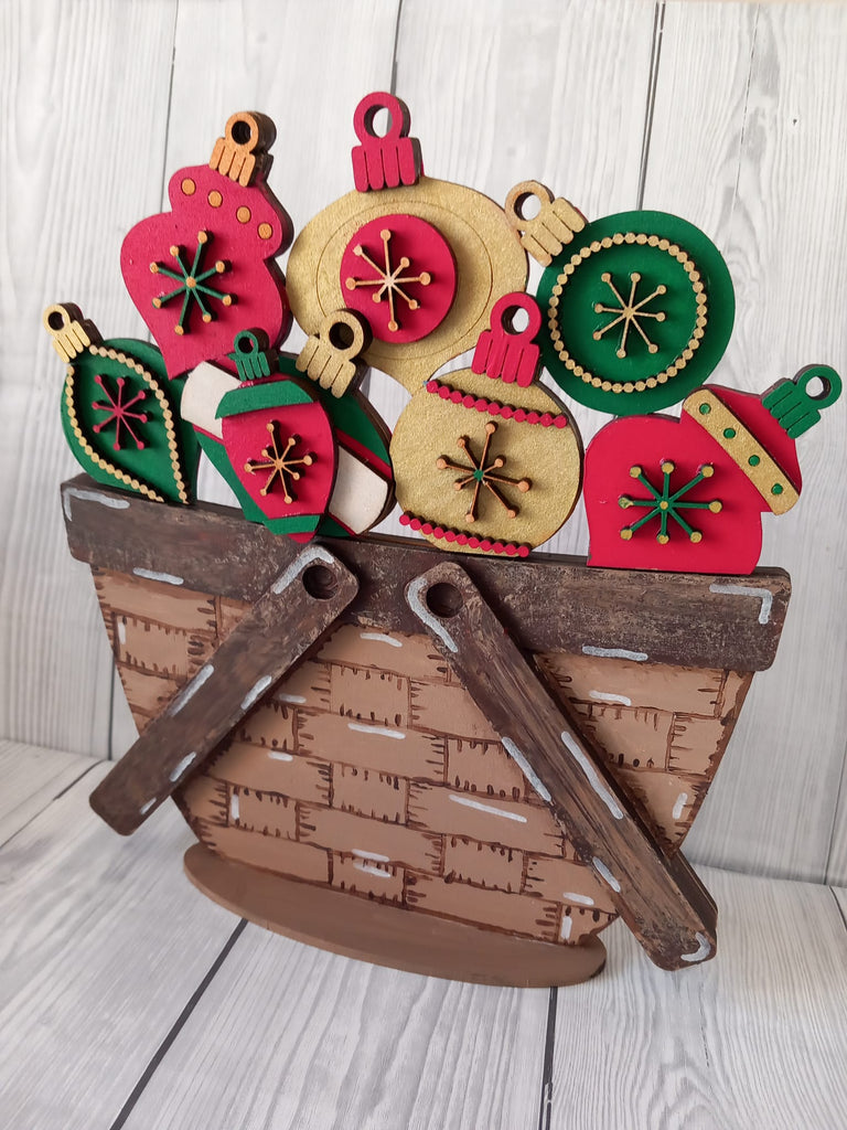 MDF Basket with Ornaments or Poinsettia or Hot Cocoa – Glitzcraft