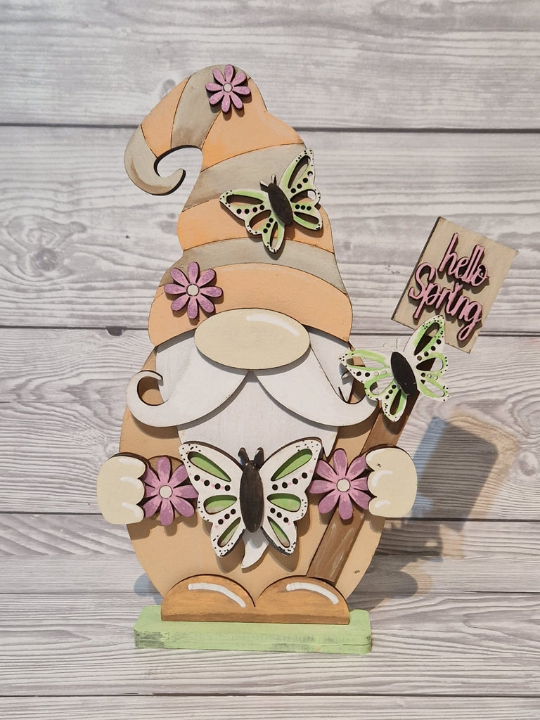 MDF Spring Butterfly Gnome – Glitzcraft