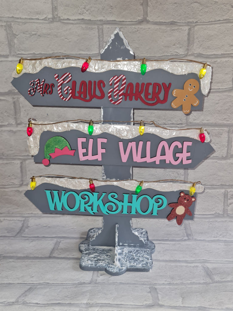 MDF Christmas Direction signs – Glitzcraft