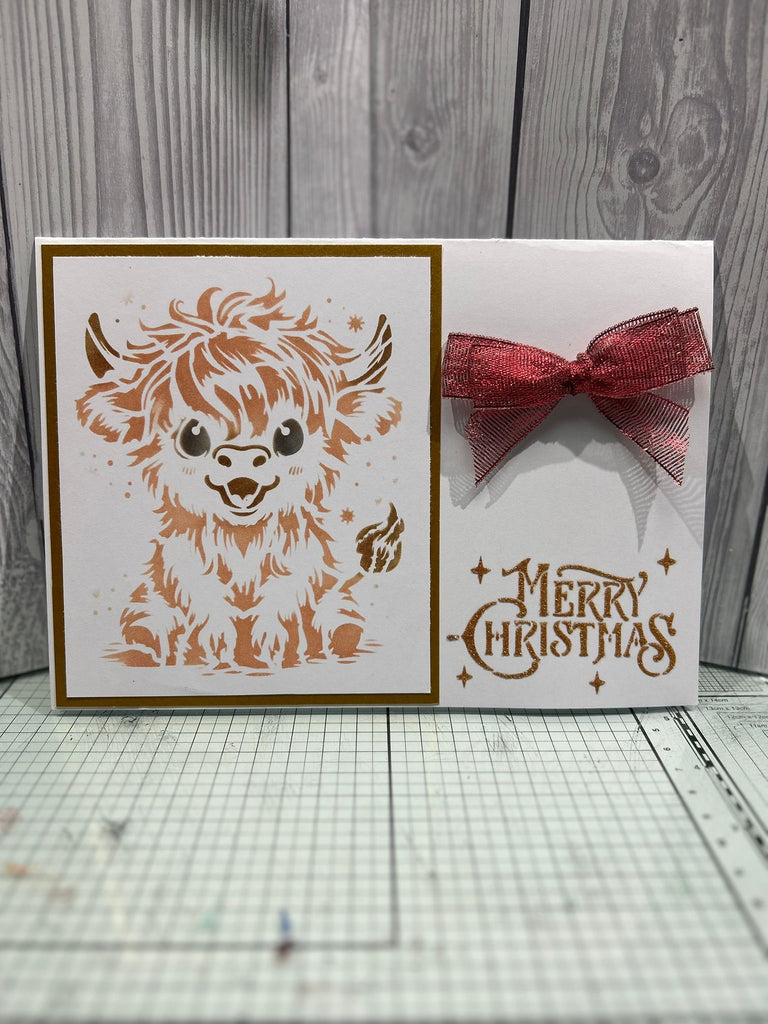 Snowflake Highland Cow stencil – Glitzcraft
