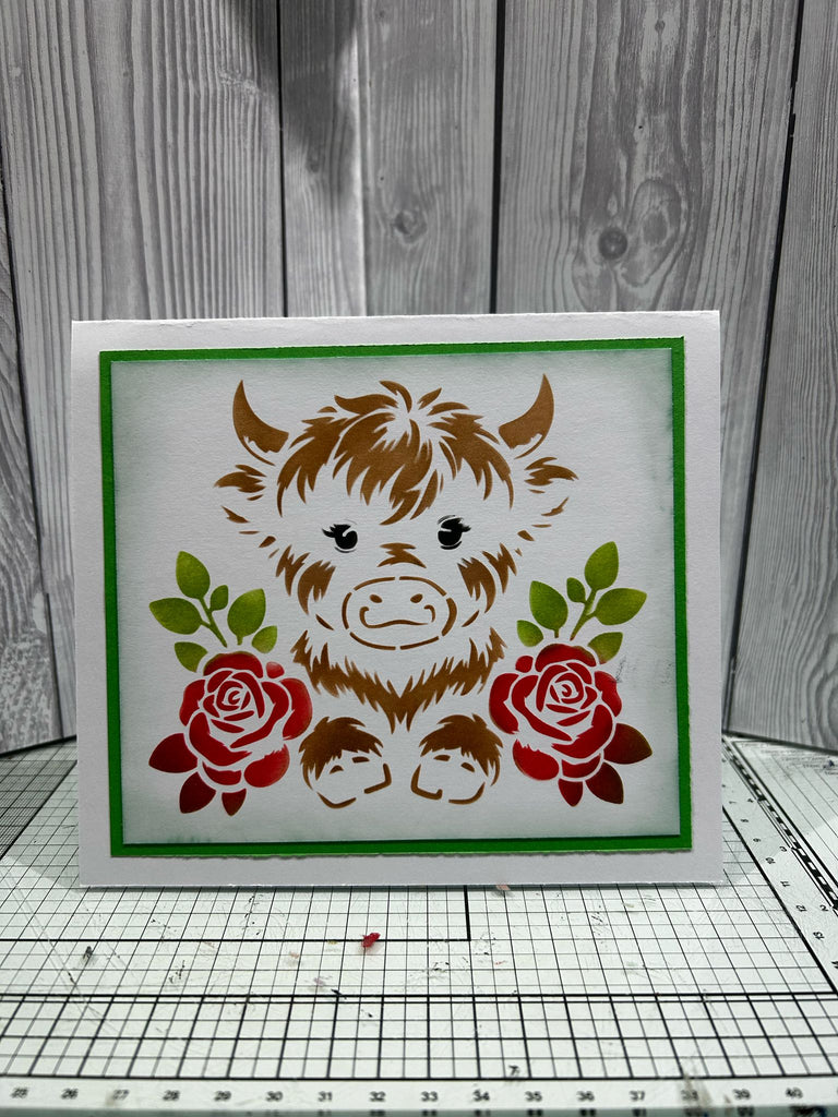 Highland Cow with Roses – Glitzcraft