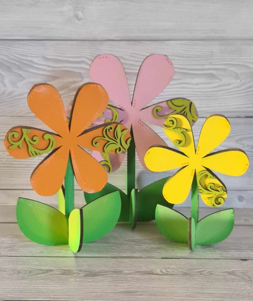 MDF Freestanding Flowers - set of 3 – Glitzcraft