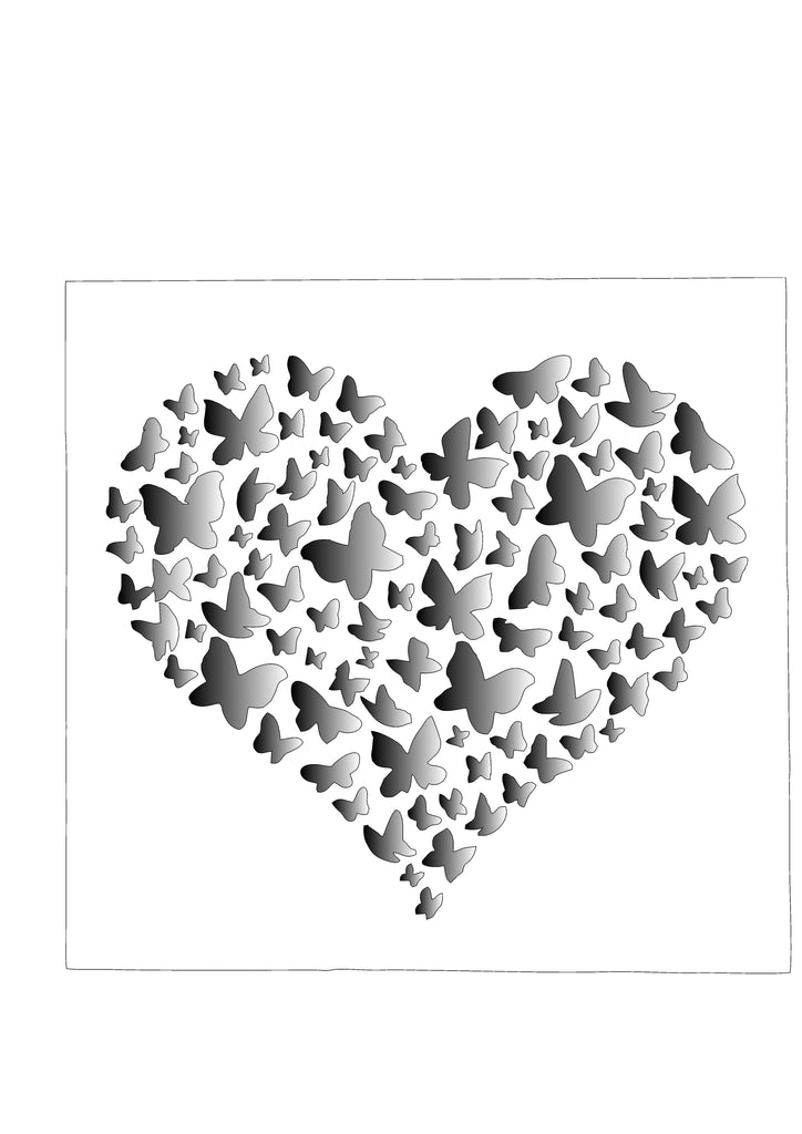 6x6 Butterfly Heart stencil – Glitzcraft