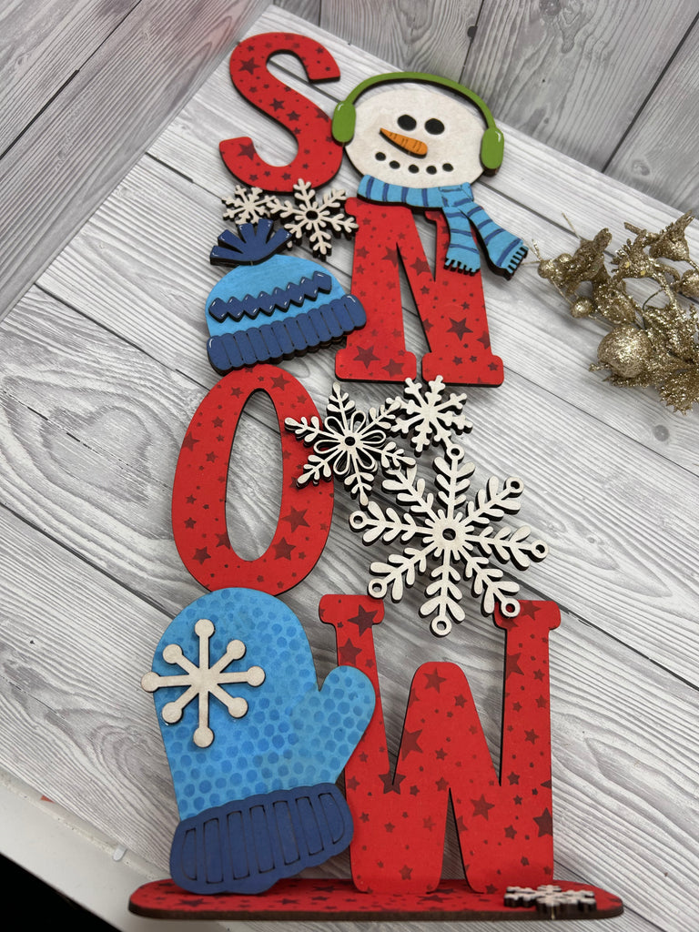 MDF stacked SNOWman – Glitzcraft