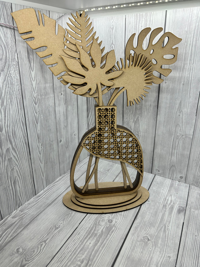 MDF Flowers and Vase – Glitzcraft