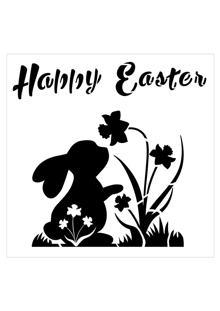 Happy Easter Rabbit stencil - 2 layer – Glitzcraft