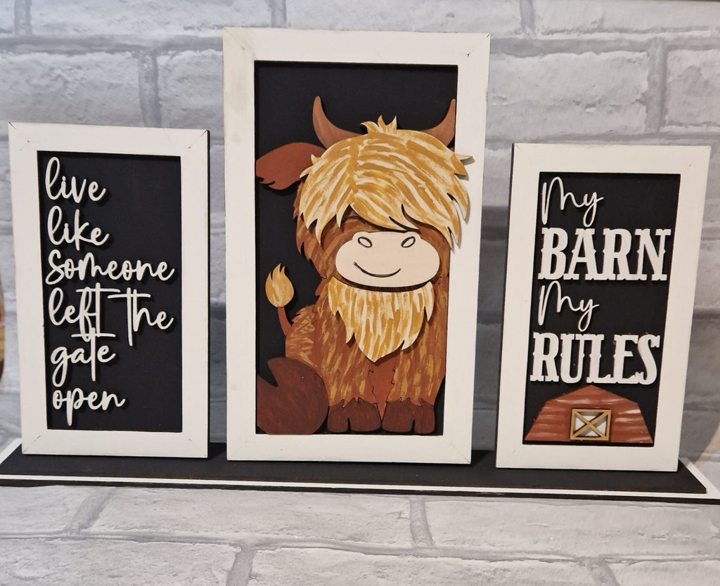 MDF HIGHLAND COW SET OF FRAMES – Glitzcraft
