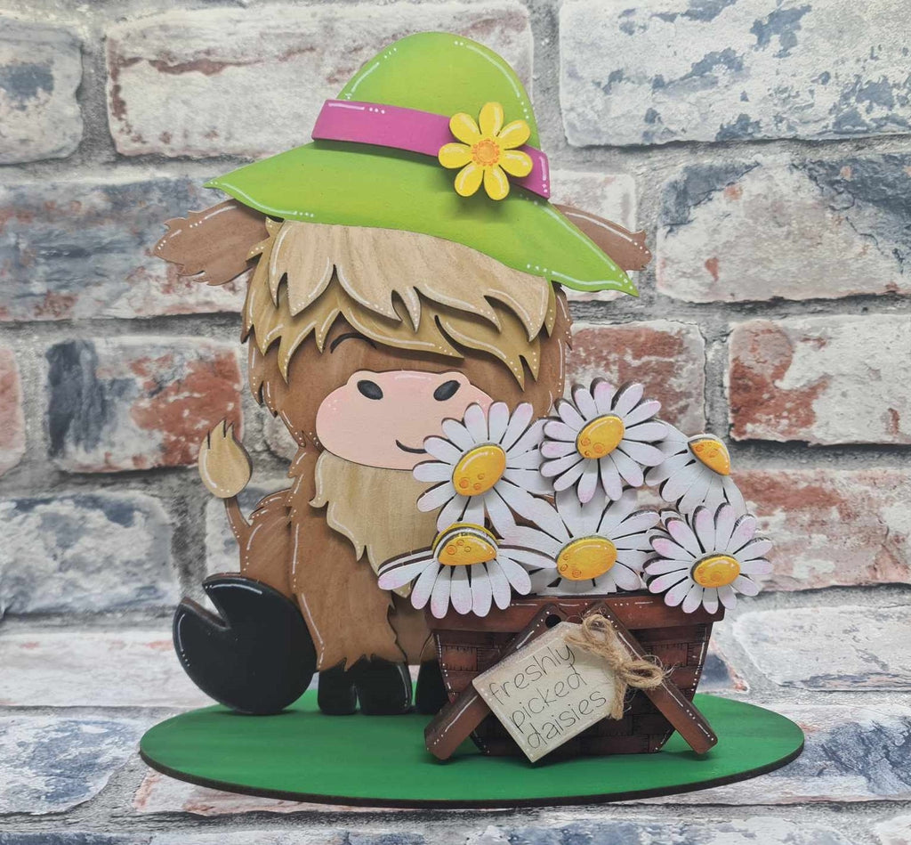 MDF Daisy Highland Cow – Glitzcraft