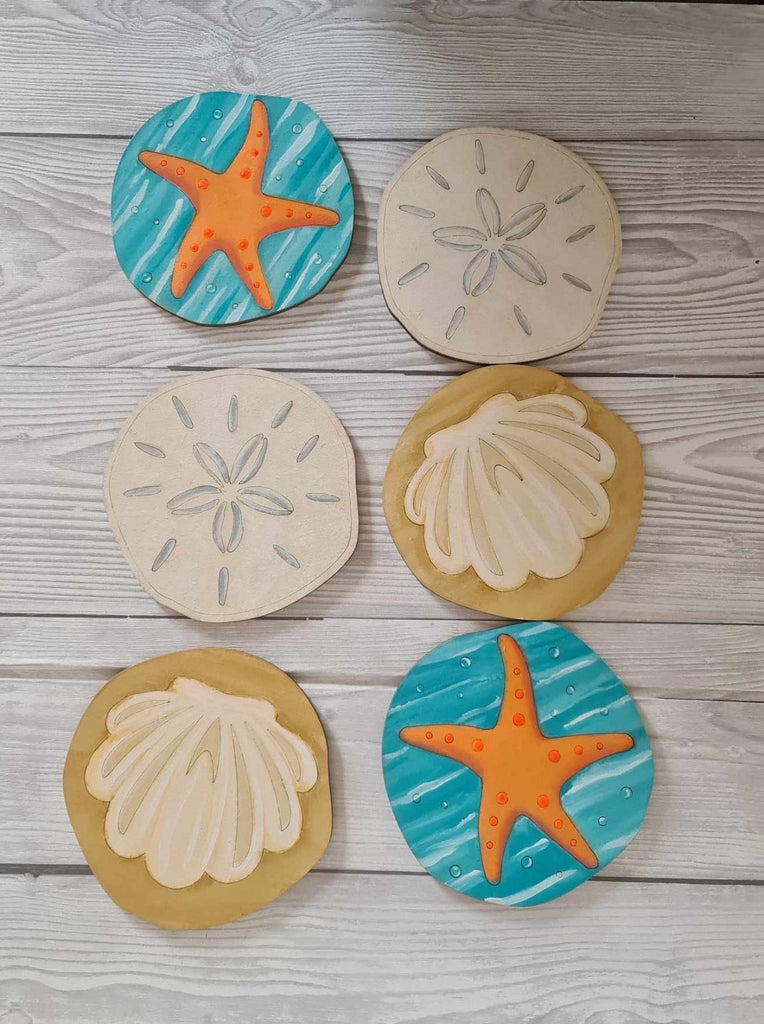 MDF Set of 6 Beach Coasters – Glitzcraft