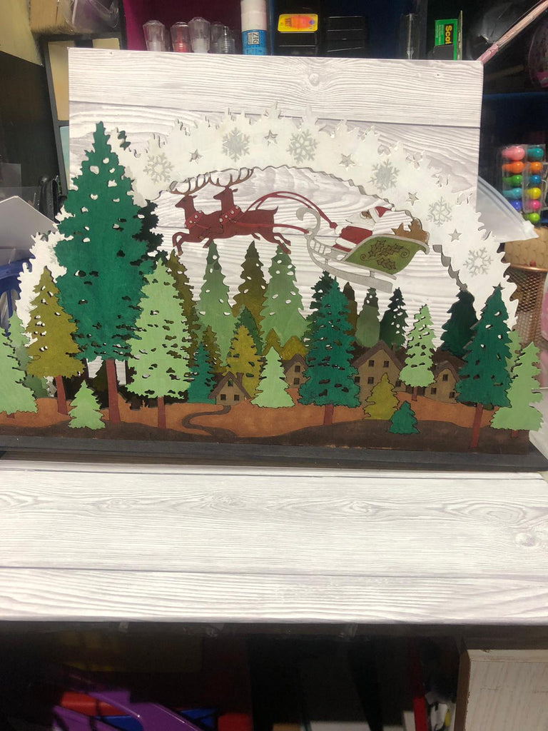 MDF Christmas Scene - available in 2 sizes – Glitzcraft