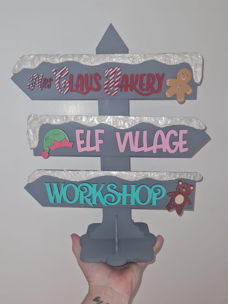 MDF Christmas Direction signs – Glitzcraft