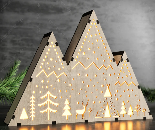 MDF Mountain Range Night Light – Glitzcraft