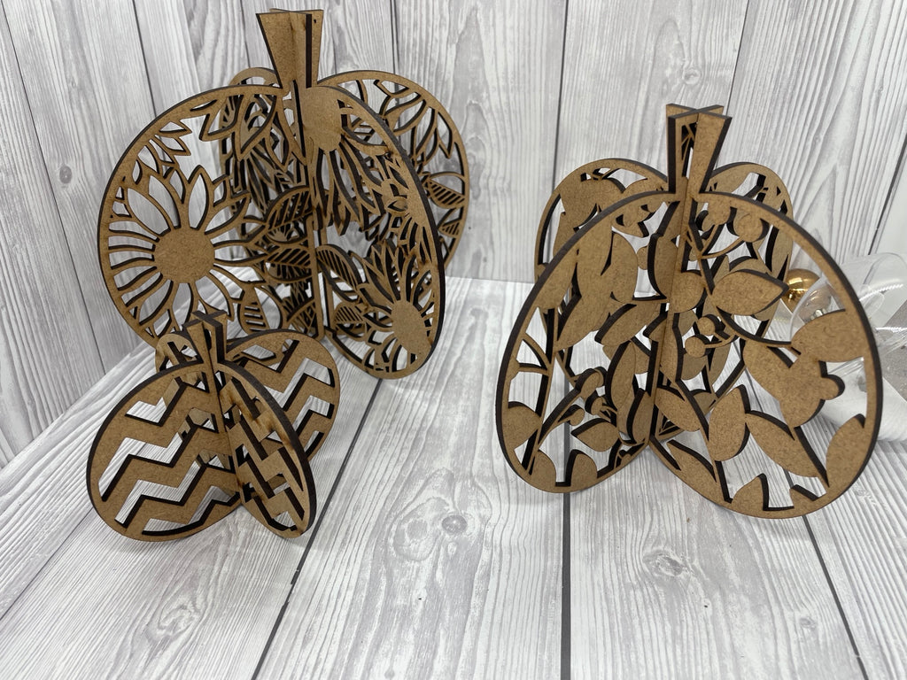 MDF set of 3 Daisy Pumpkins – Glitzcraft