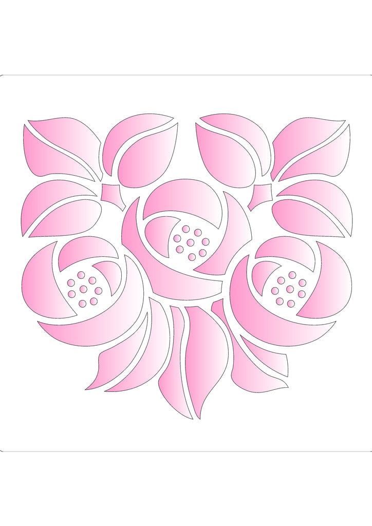 Art Deco Roses 15cms x 15cms Stencil – Glitzcraft