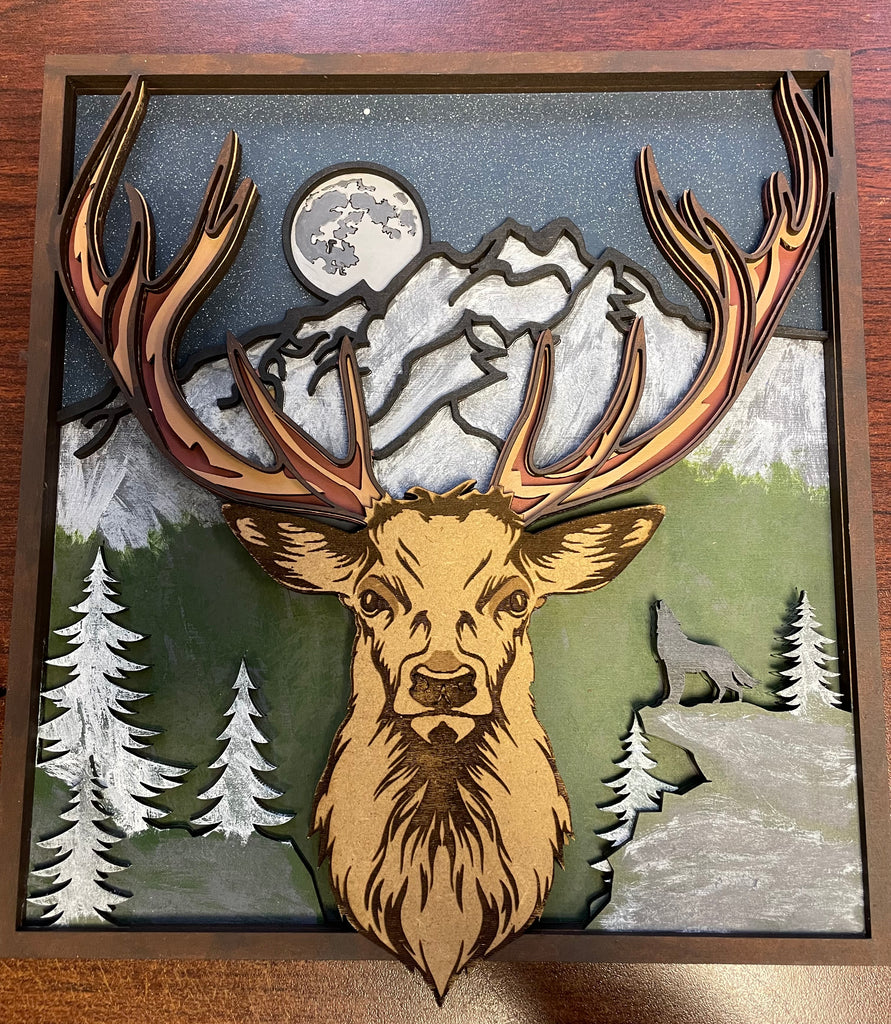 MDF Stags Head Multi layer Wall Art – Glitzcraft