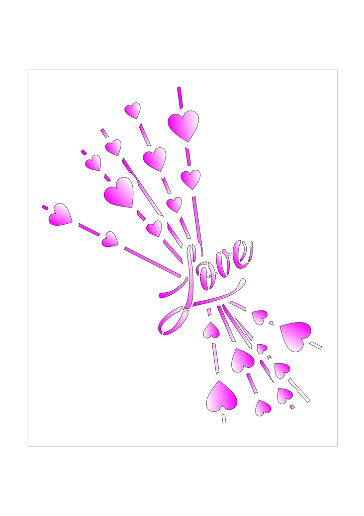 Love Heart Explosion stencil – Glitzcraft