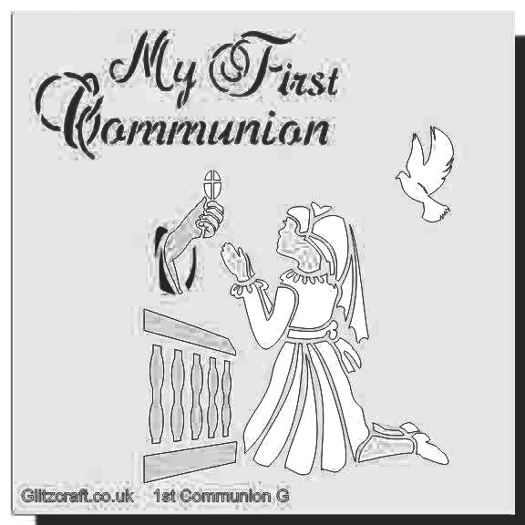 My First Communion Girl Stencil – Glitzcraft