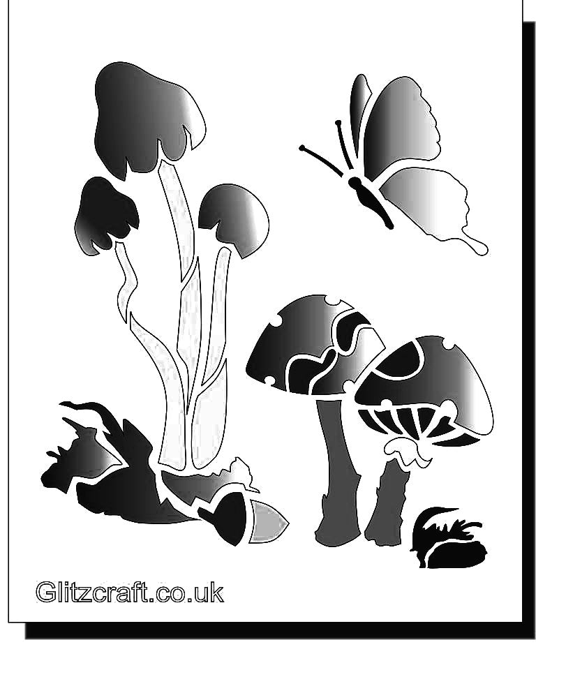 Toadstool Butterfly Stencil – Glitzcraft