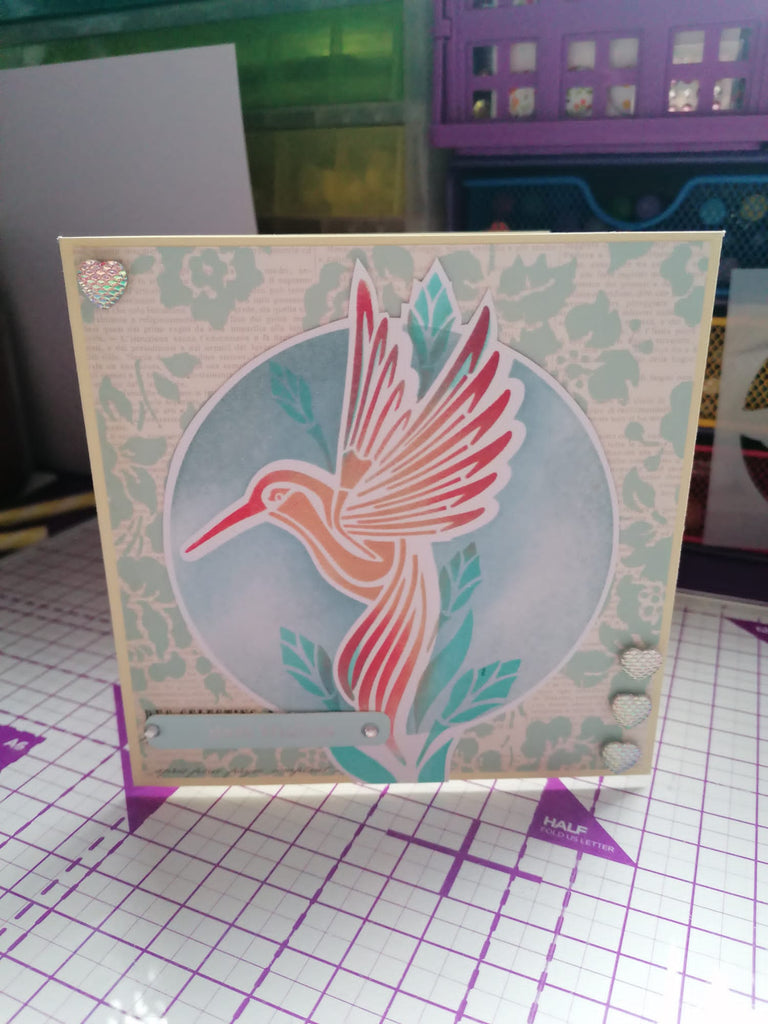 2 layer Hummingbird Flower stencil – Glitzcraft
