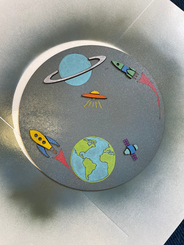 MDF Space themed personalised plaque – Glitzcraft