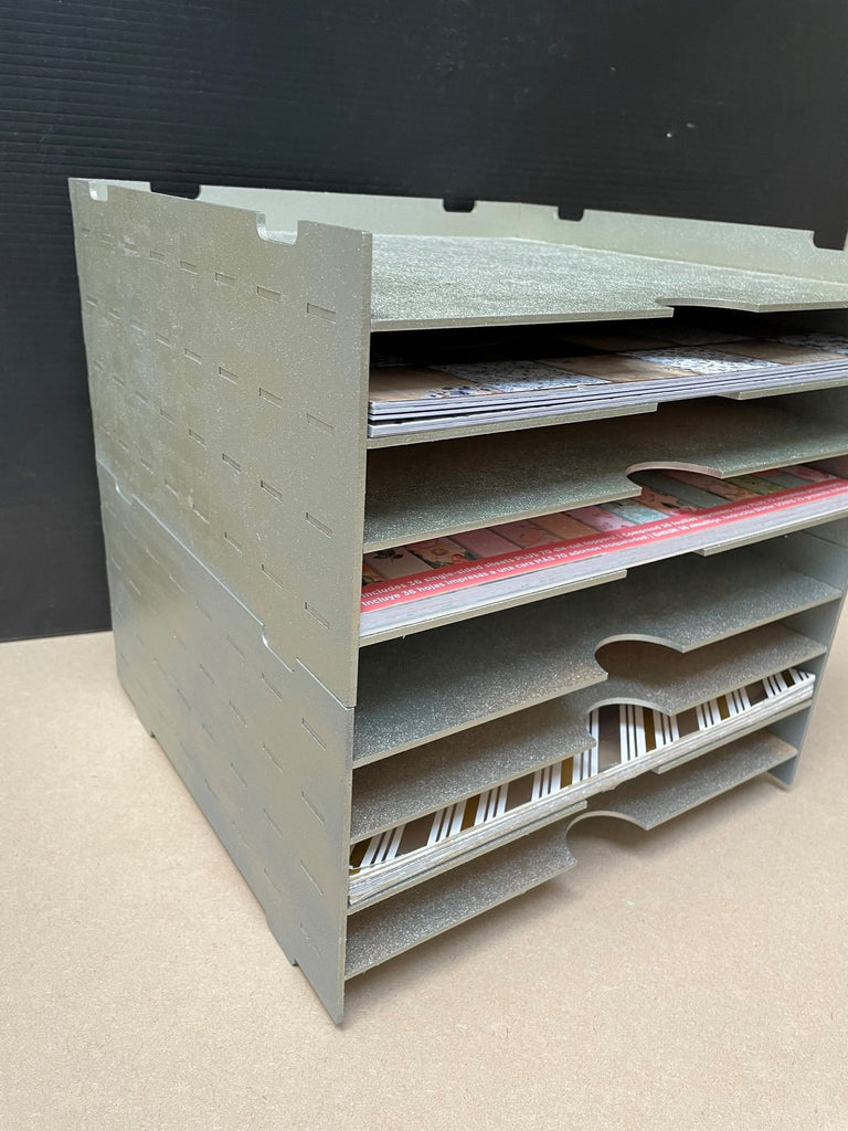 MDF 12 x 12 Paper Stacker - 4 shelves – Glitzcraft
