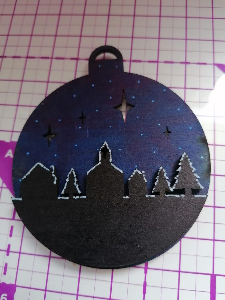MDF 8 Pack Christmas Baubles - 3D Skyline – Glitzcraft