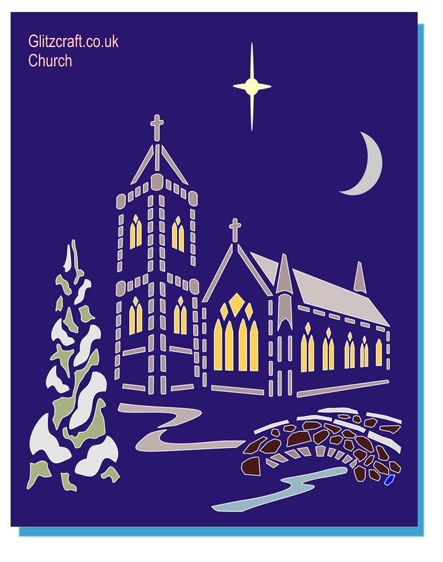 CLEARANCE - Church Stencil – Glitzcraft