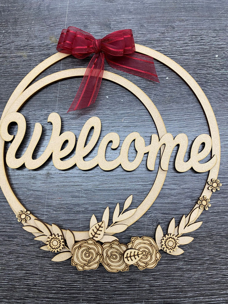 Welcome MDF Wreath – Glitzcraft