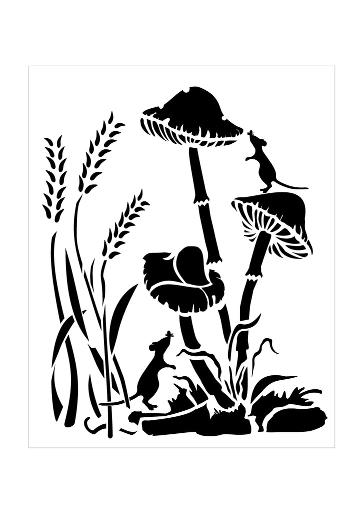 Toadstool Mice Stencil – Glitzcraft